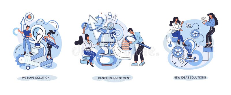 We Have Solution, Business Investment, New Ideas Solution Scenes Set ...