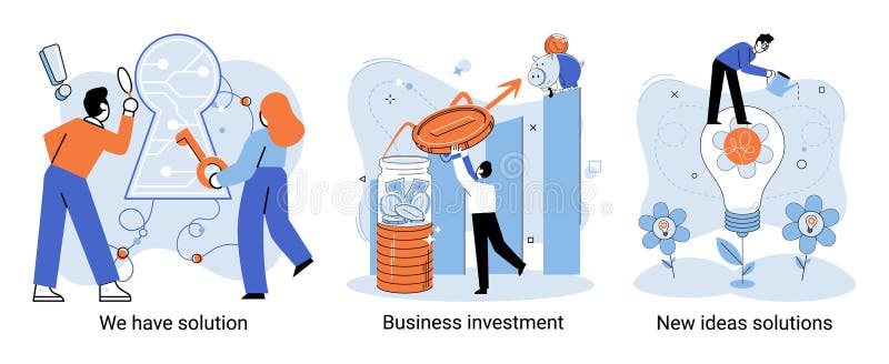 We Have Solution, Business Investment, New Ideas Solution Scenes Set ...