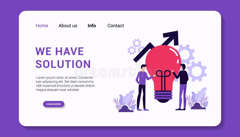 We Have Solution Landing Page Template Graphic Design Illustration ...