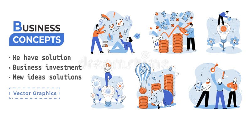 We Have Solution, Business Investment, New Ideas Solution Scenes Set ...