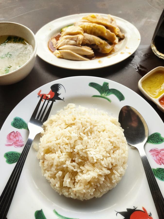 Have Some Chicken Rice for Lunch Stock Photo - Image of chicken, rice ...