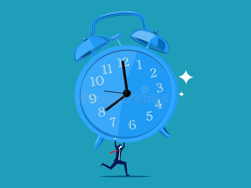 Have Time for Life. Businessman Holding a Big Clock Stock Vector ...