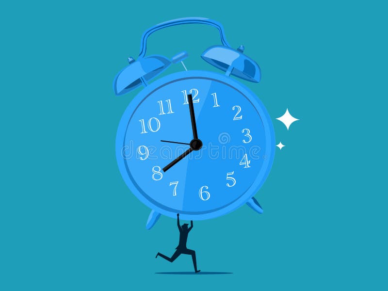 Have Time for Life. Businessman Holding a Big Clock Stock Vector ...