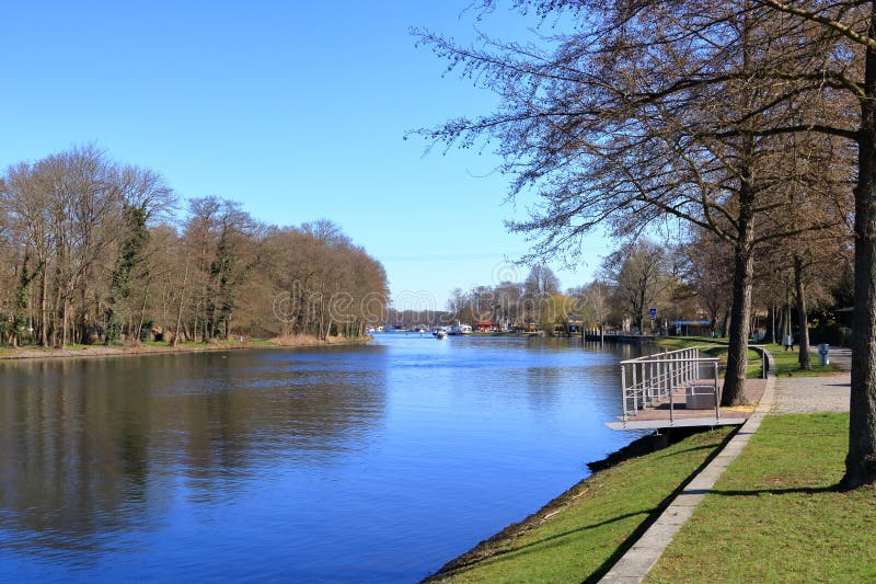 The Havel River and Caputh Embankment in the Early Spring Stock Image ...