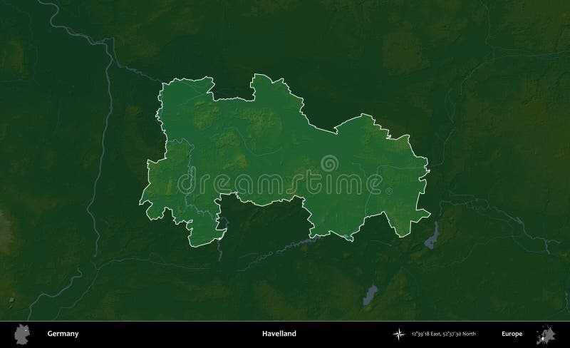 Havelland Highlighted, Germany. Physical Stock Illustration ...