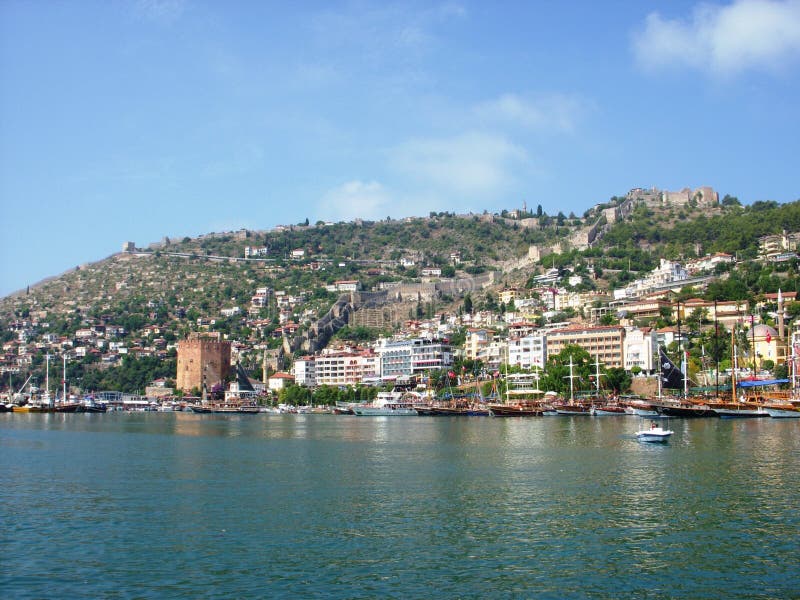 Haven in Alanya, Turkije stock foto. Image of huis, muur - 15589716