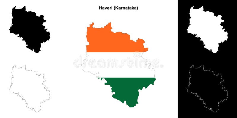 Haveri outline map stock vector. Illustration of area - 368830385