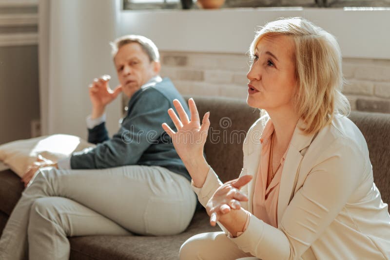 Expressive Angry Woman Looking Up and Screaming Stock Photo - Image of ...