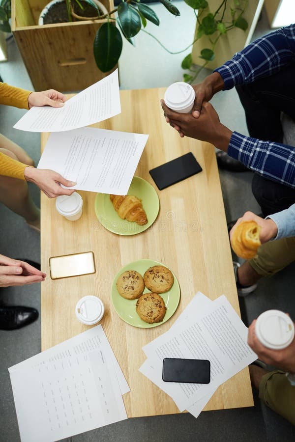 Having coffee during work stock photo. Image of intercultural - 137024906