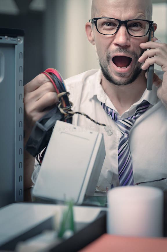 Having computer problem stock photo. Image of equipment - 301019816