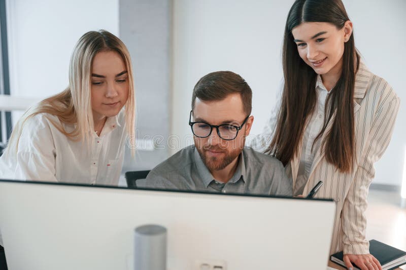 Having Conversation about Ideas. Successful Team are Working Together ...