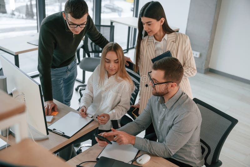 Discussing the Project Ideas. Successful Team are Working Together in ...