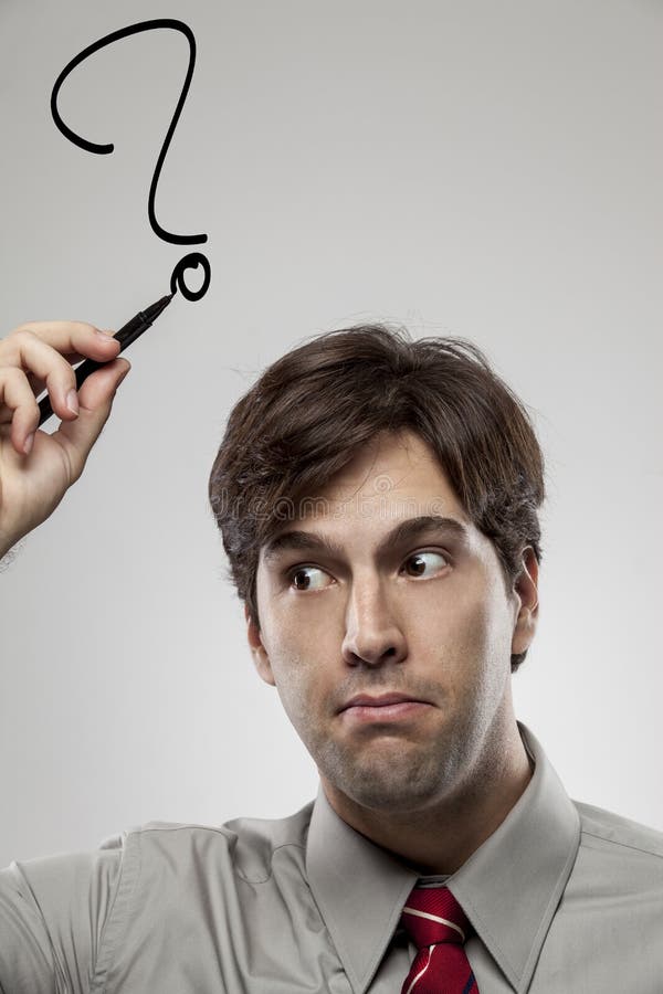 Having a doubt stock photo. Image of sketching, imagination - 27412752