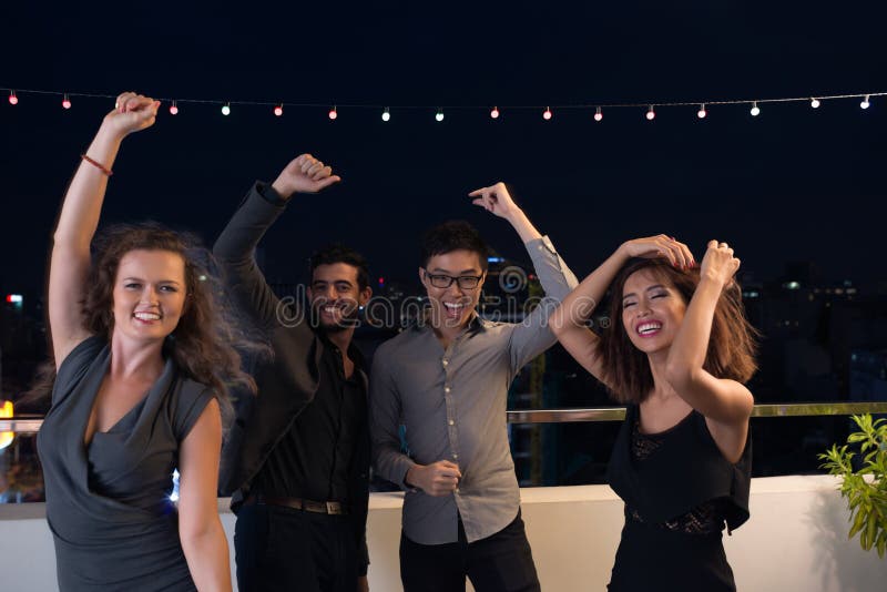 Having Fun and Dancing at the Party Stock Image - Image of smiling ...