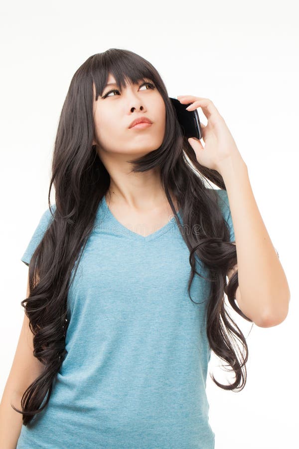 Having fun with phone stock photo. Image of communications - 33411770