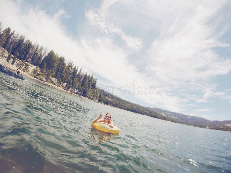 Having Fun Playing in the Lake Editorial Stock Photo - Image of ...