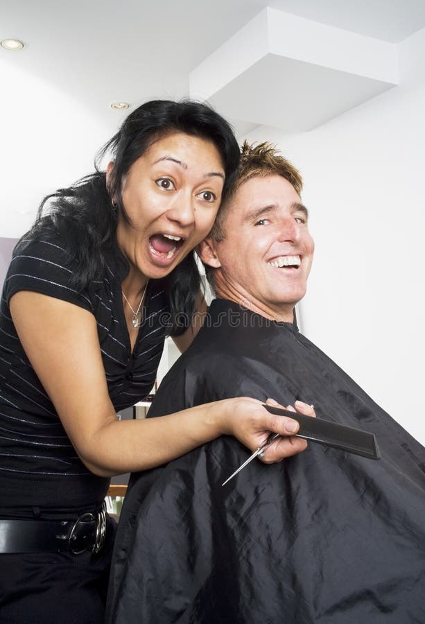 Having fun at the salon stock photo. Image of emotion, asian - 745700