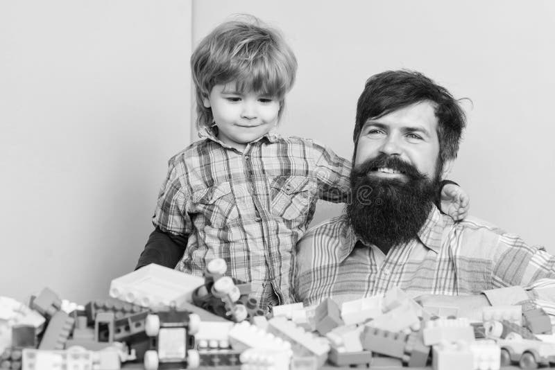 Having Fun Together. Building Home with Logical Constructor. Child ...