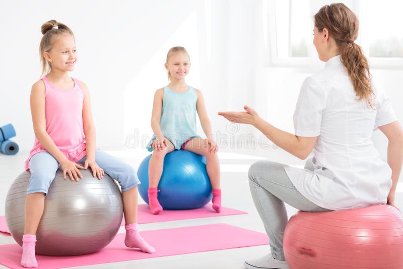 Having Good Time during Posture Correction Classes Stock Photo - Image ...