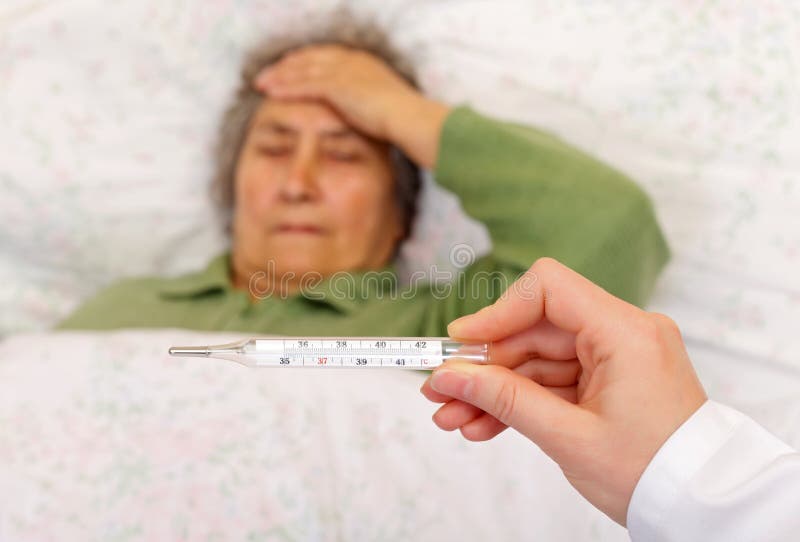 Feeling Sick and Having High Fever Stock Photo - Image of holding ...