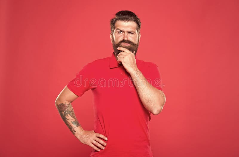 Having Idea. Cognitive Process. Intellectual Work. Man with Beard ...