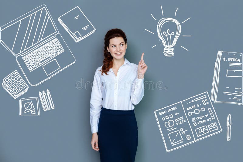 Creative Web Developer Smiling while Getting a Nice Idea Stock Image ...