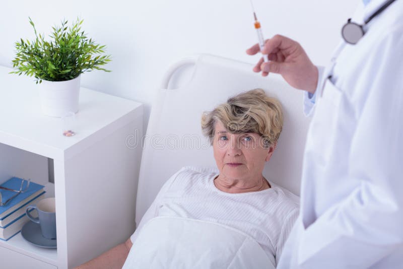 Having an injection stock image. Image of condition, hospital - 59099217