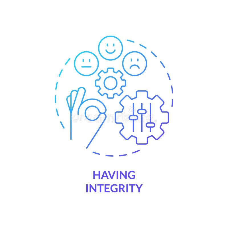 Having Integrity Blue Gradient Concept Icon Stock Vector - Illustration ...