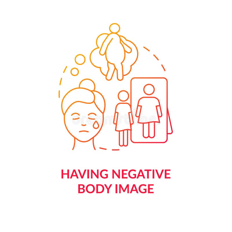 Having Negative Body Image Red Gradient Concept Icon Stock Vector ...
