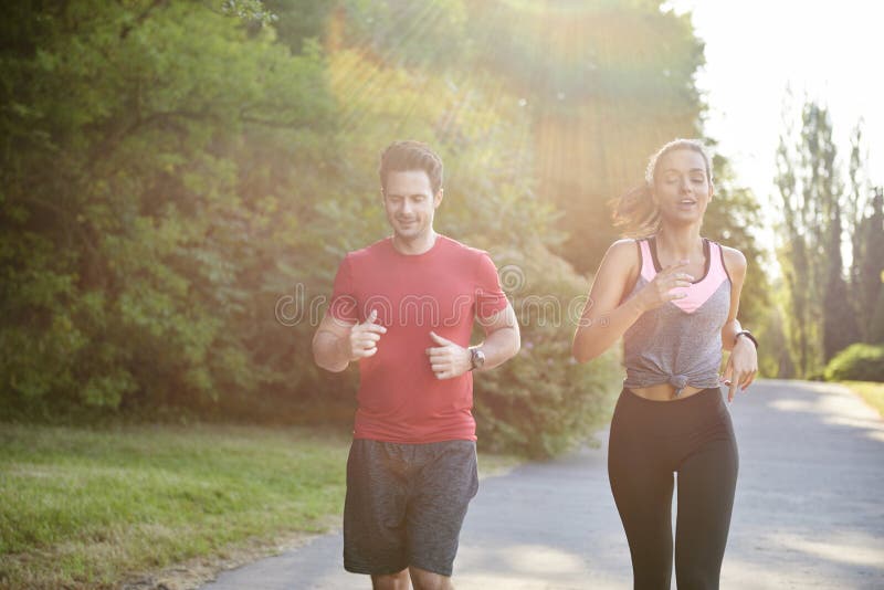 Having a Partner Make Running is Easier Stock Photo - Image of flirt ...