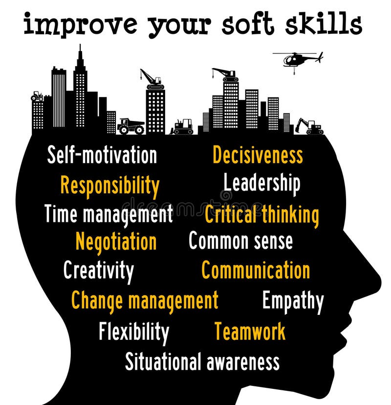 Soft skills improvement stock illustration. Illustration of focus ...