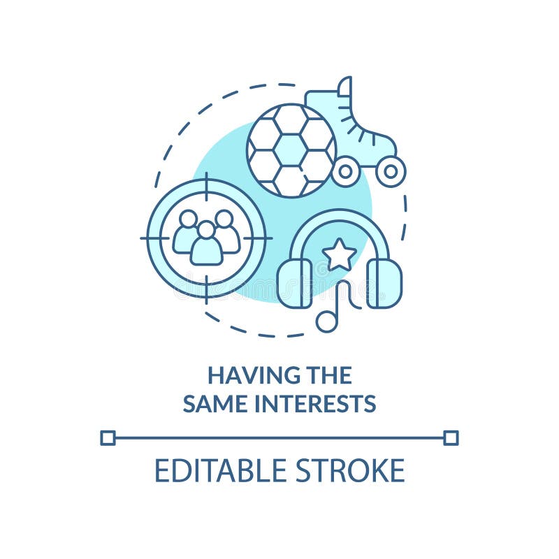 Having Same Interests Turquoise Concept Icon Stock Vector ...