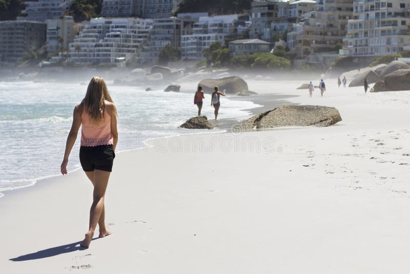 Having a Stroll on the Beach Stock Image - Image of together, stylish ...