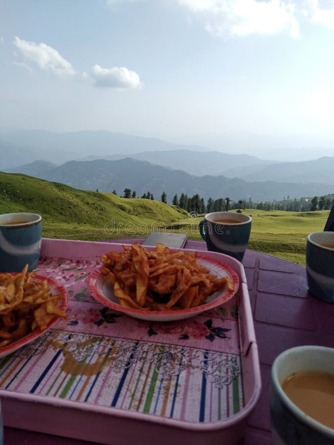 Having Tea with Some Snacks Stock Photo - Image of flower, lunch: 223742214