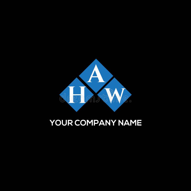 HAW Letter Logo Design on BLACK Background. HAW Creative Initials ...