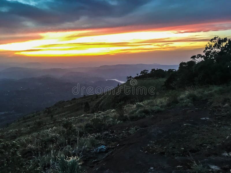 Hawagala Cloudy Mountain at Balangoda. Stock Image - Image of landscape ...