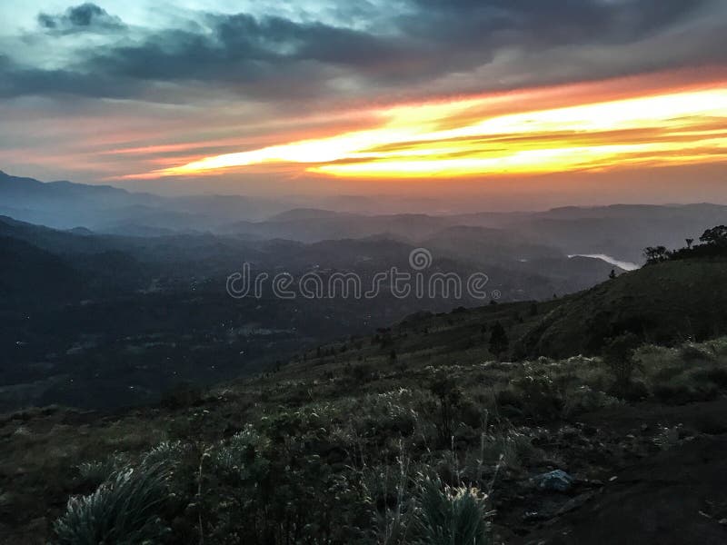 Hawagala Cloudy Mountain at Balangoda. Stock Photo - Image of grassland ...