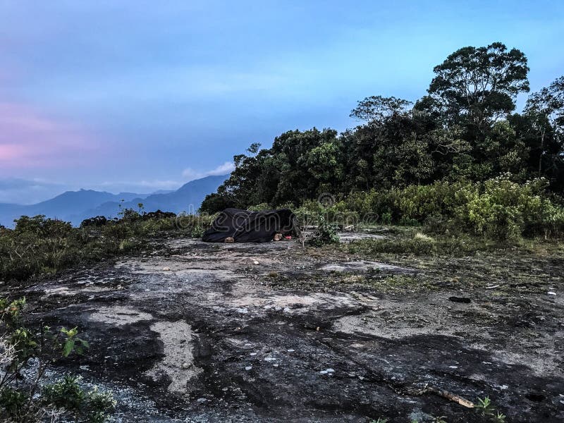 Hawagala Cloudy Mountain at Balangoda. Stock Photo - Image of ...