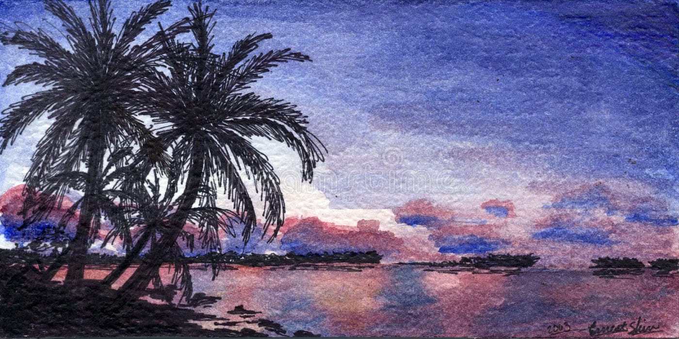 Hawaiian Sunset Stock Illustrations – 3,624 Hawaiian Sunset Stock ...