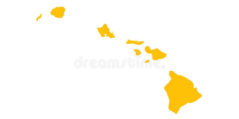 Hawaii Administrative Map. Counties Map of Hawaii, Blank Map, Empty Map ...