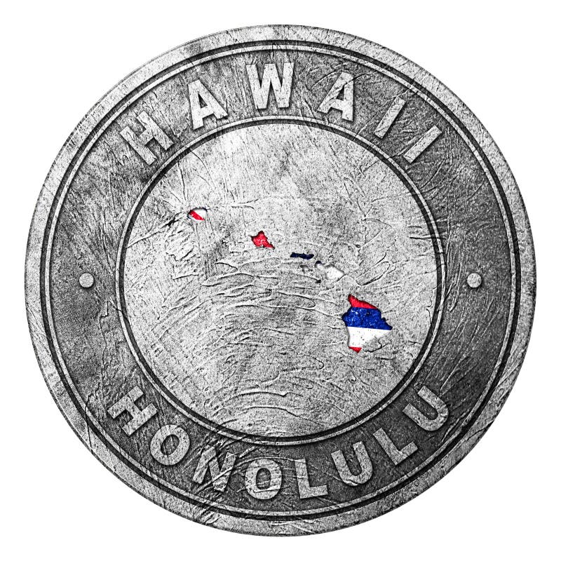 Hawaii Flag Button with Map Stock Illustration - Illustration of modern ...