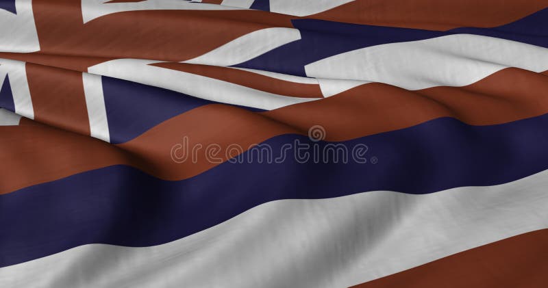 Hawaii Flag Fluttering in Light Breeze Stock Illustration ...