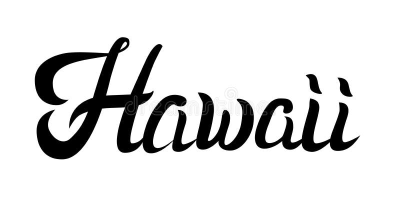 Hawaii hand lettering stock vector. Illustration of graphic - 87476367