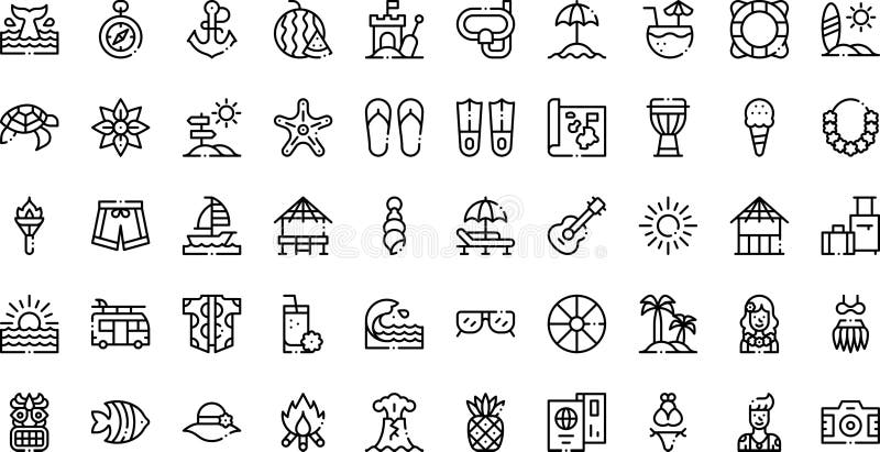 Hawaii Icons . High-Quality Vector Icons Collection with Editable ...
