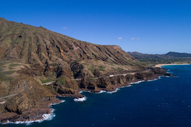 Hawaii Oahu scenic highway stock photo. Image of mountain - 86926662