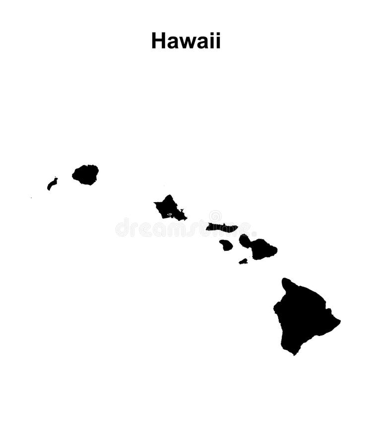 Hawaii outline map stock vector. Illustration of states - 360688103