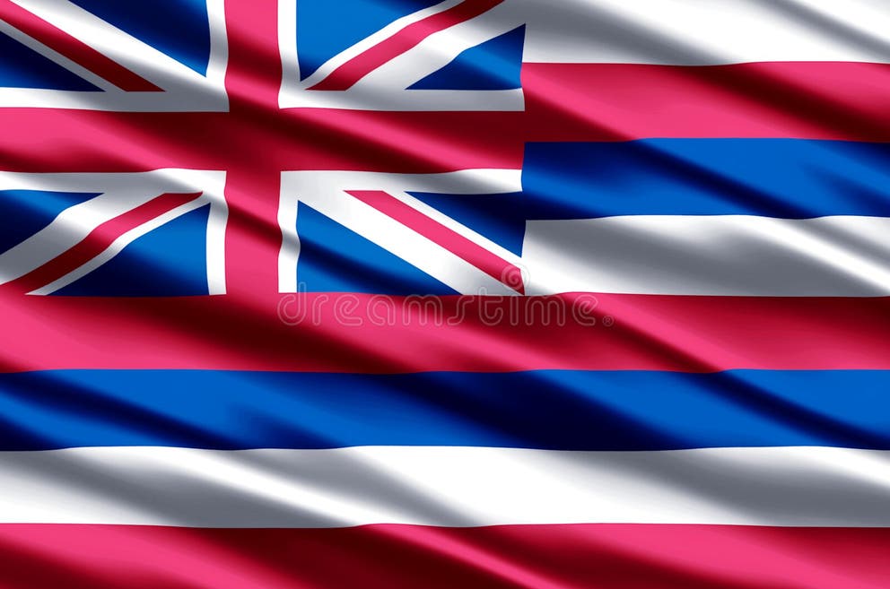 Hawaii Realistic Flag Illustration. Stock Illustration - Illustration ...