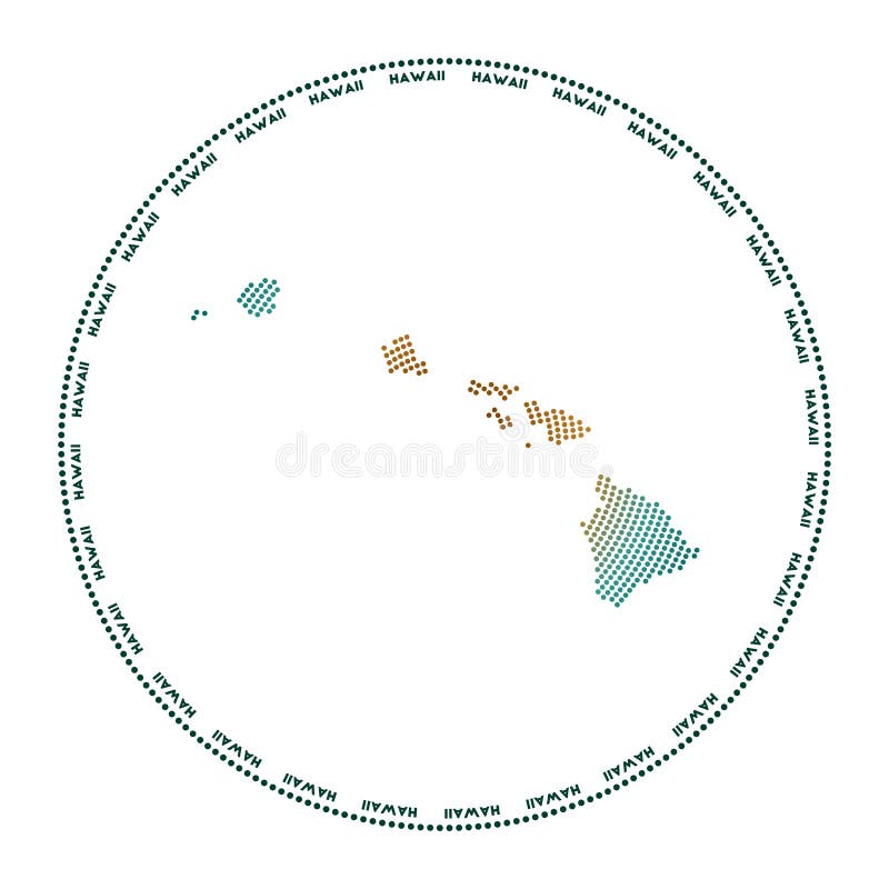 Hawaii round logo. stock vector. Illustration of sign - 268324345