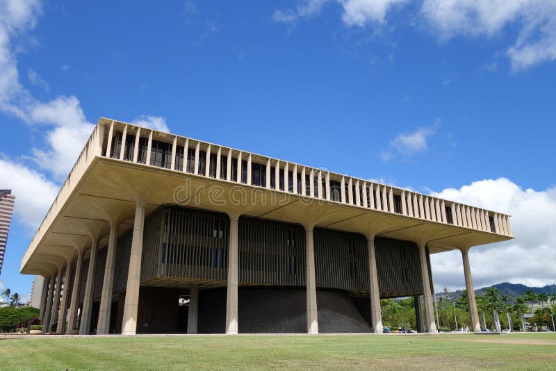 Hawaii State Capitol Building in Honolulu Stock Photo - Image of power ...