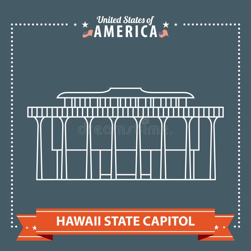 Hawaii State Capitol. Vector Illustration Decorative Design Stock ...